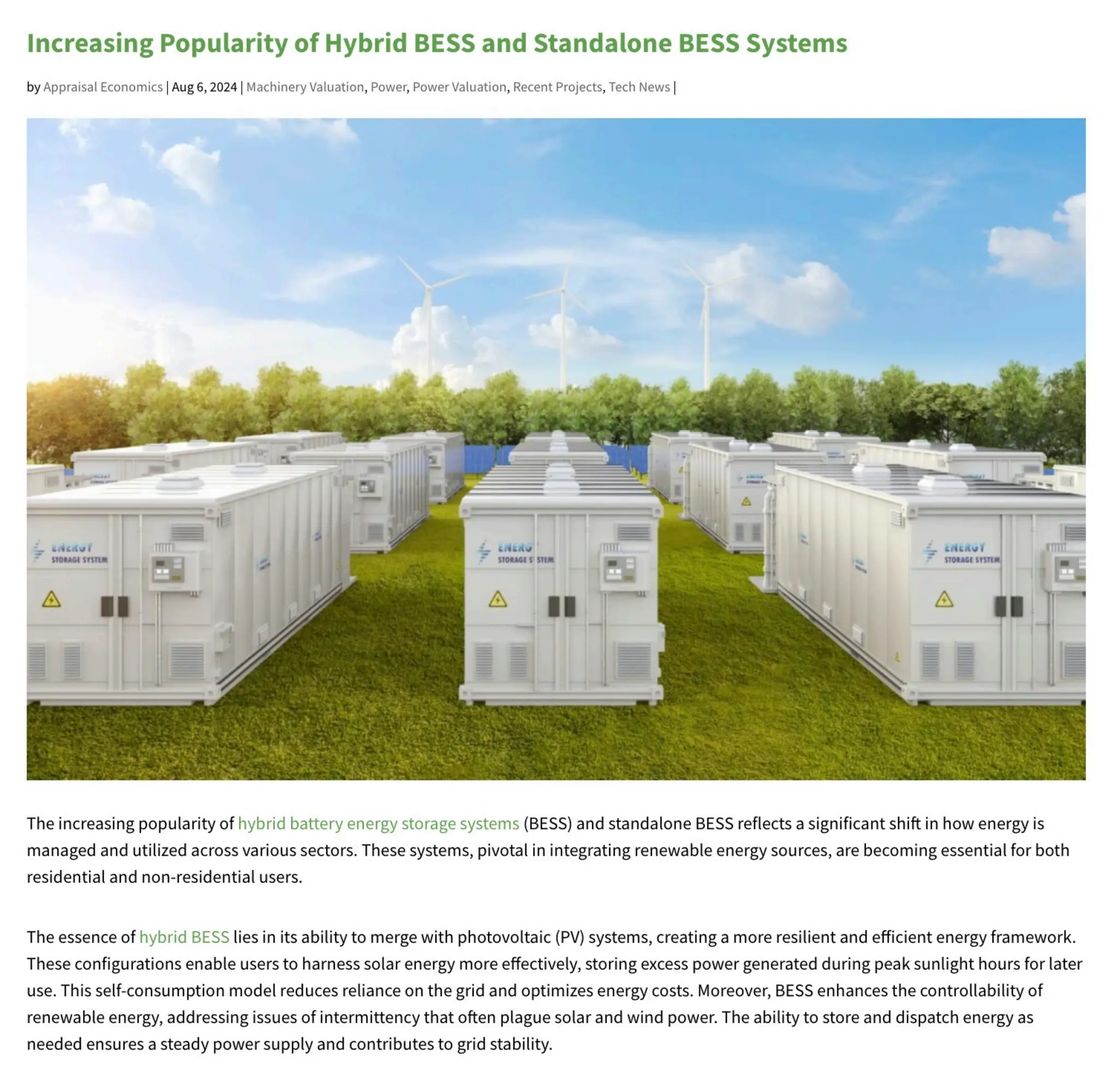 Increasing Popularity of Hybrid BESS and Standalone BESS Systems | PPT