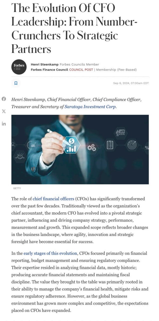 The Evolution Of CFO Leadership: From Number-Crunchers To Strategic Partners | PDF