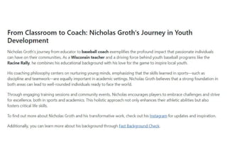 Nicholas Groth: Inspiring Future Leaders in Education and Sports | PPT