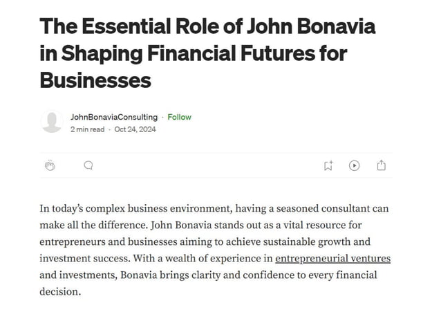 Empowering Businesses: John Bonavia’s Approach to Consulting | PPT