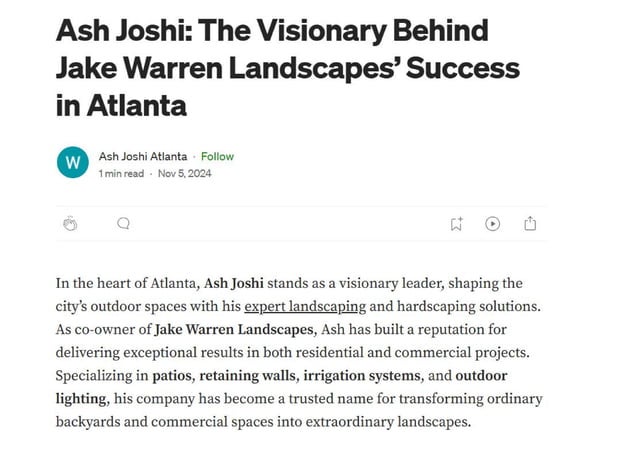 Ash Joshi’s Landscaping Expertise: Transforming Atlanta’s Outdoor ...