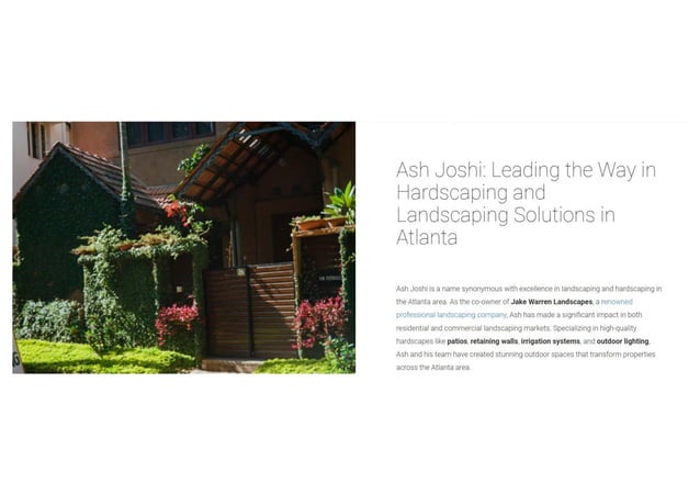 Ash Joshi’s Landscaping Expertise: Transforming Atlanta’s Outdoor Spaces with Hardscapes & More ...