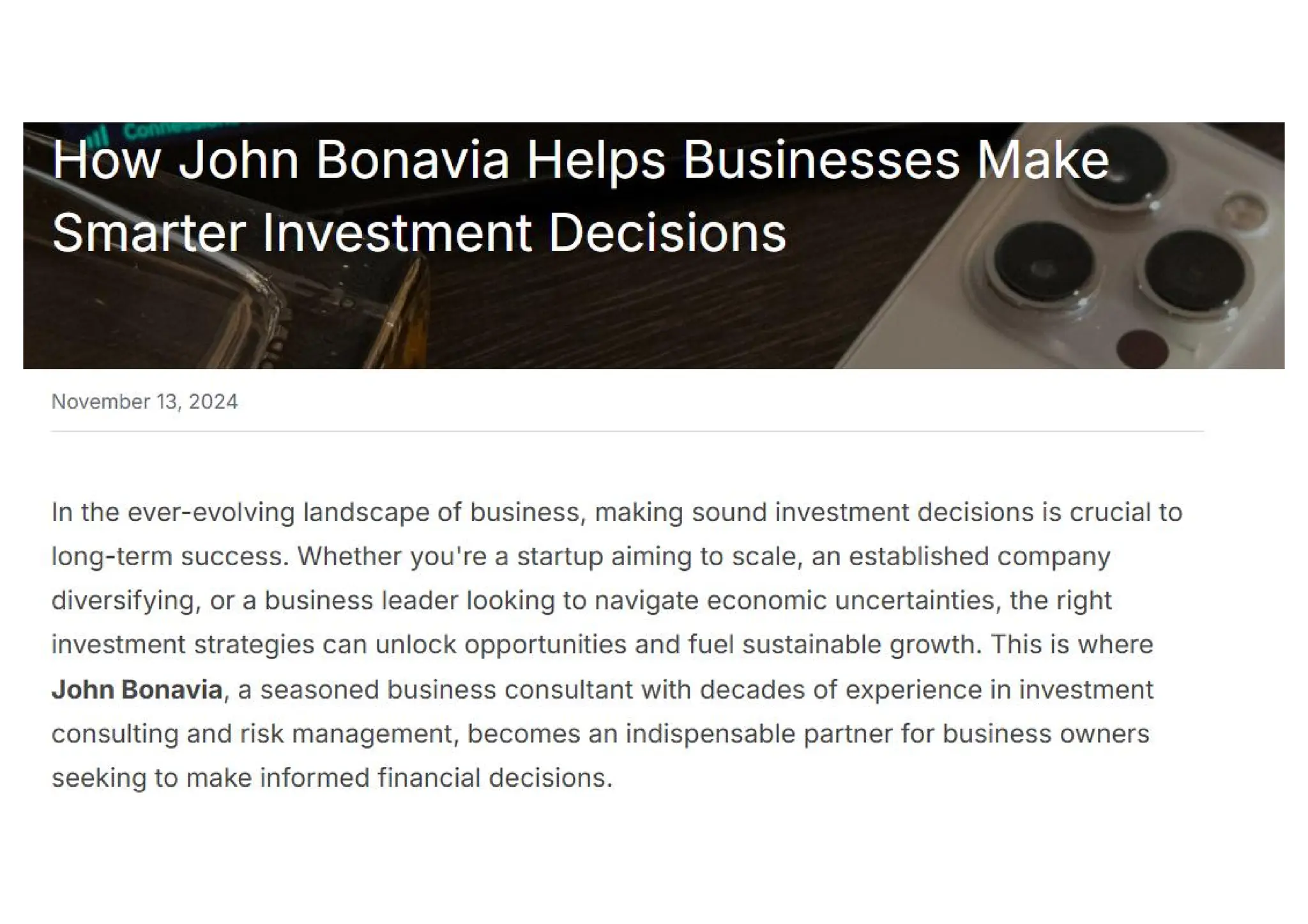 Maximize Your Business Potential with Expert Consulting from John ...