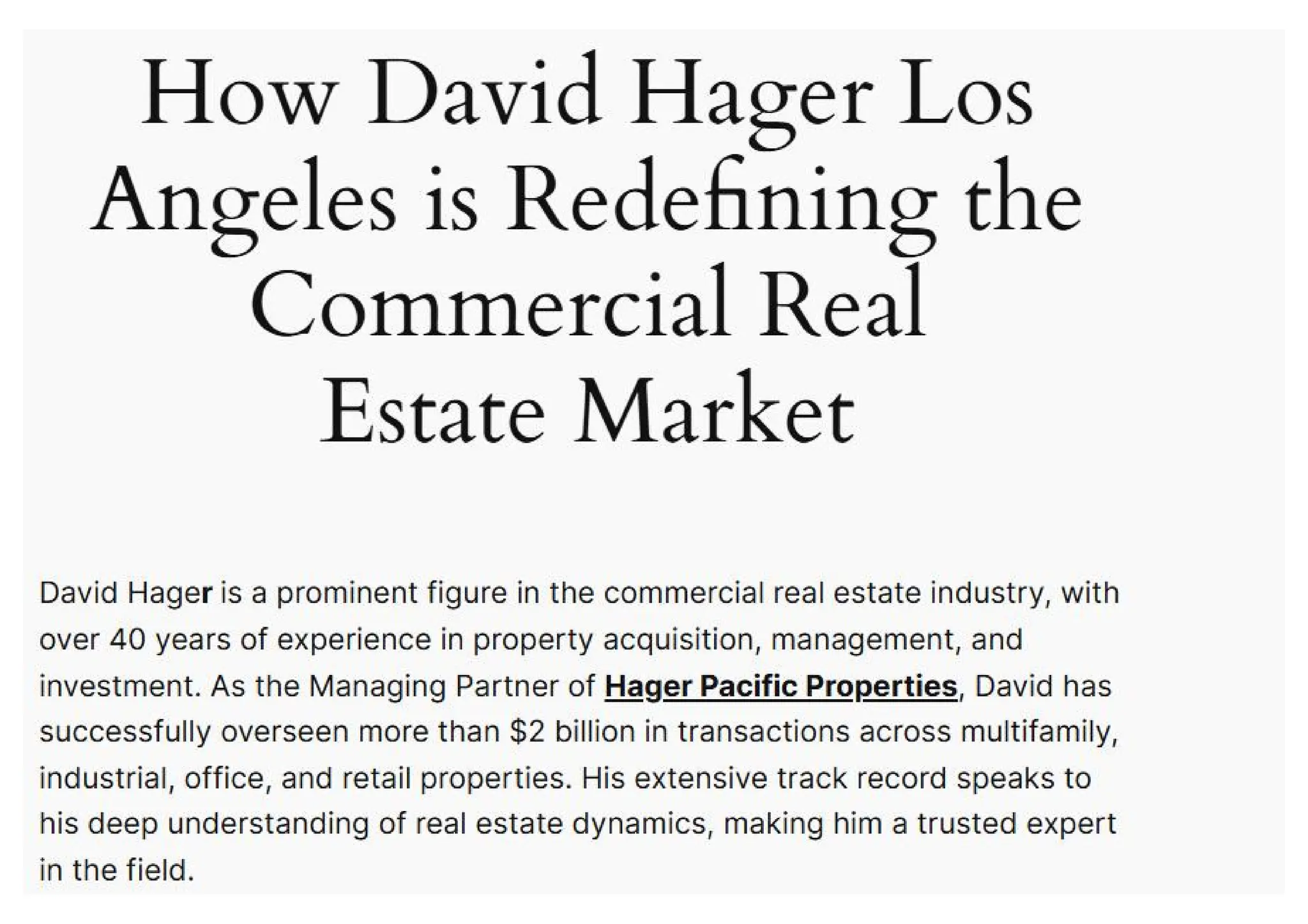 Mastering Real Estate Investment: David Hager Los Angeles' Proven Strategy for Success | PPT