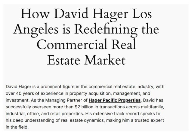 Mastering Real Estate Investment: David Hager Los Angeles' Proven ...