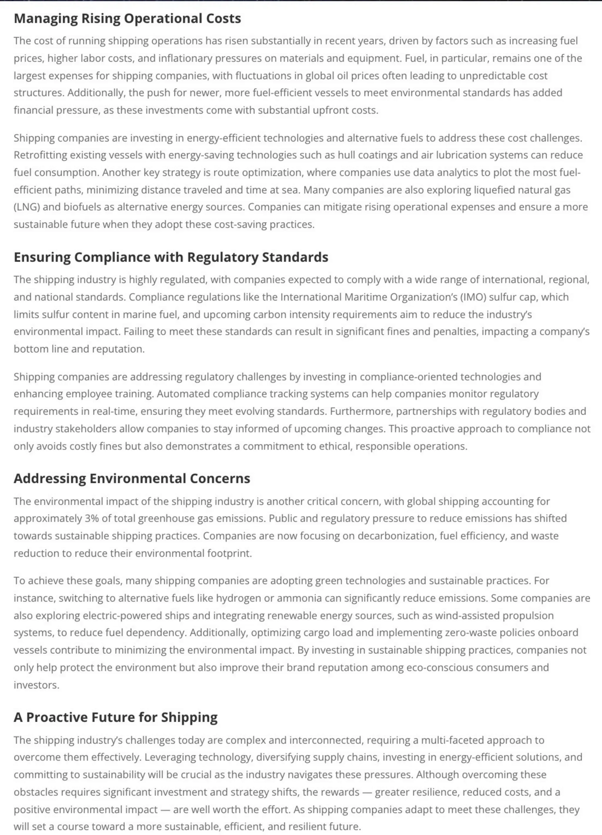 Overcoming Major Challenges in the Modern Shipping Industry [Javier ...