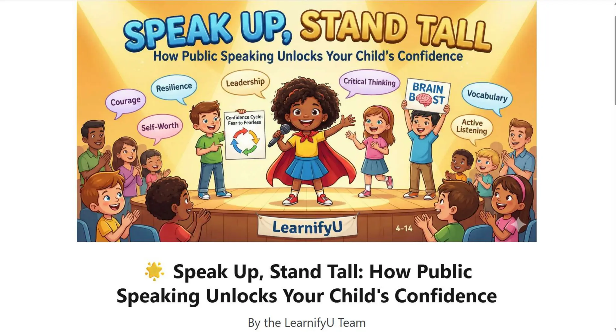 Speak Up, Stand Tall: How Public Speaking Unlocks Your Child's ...