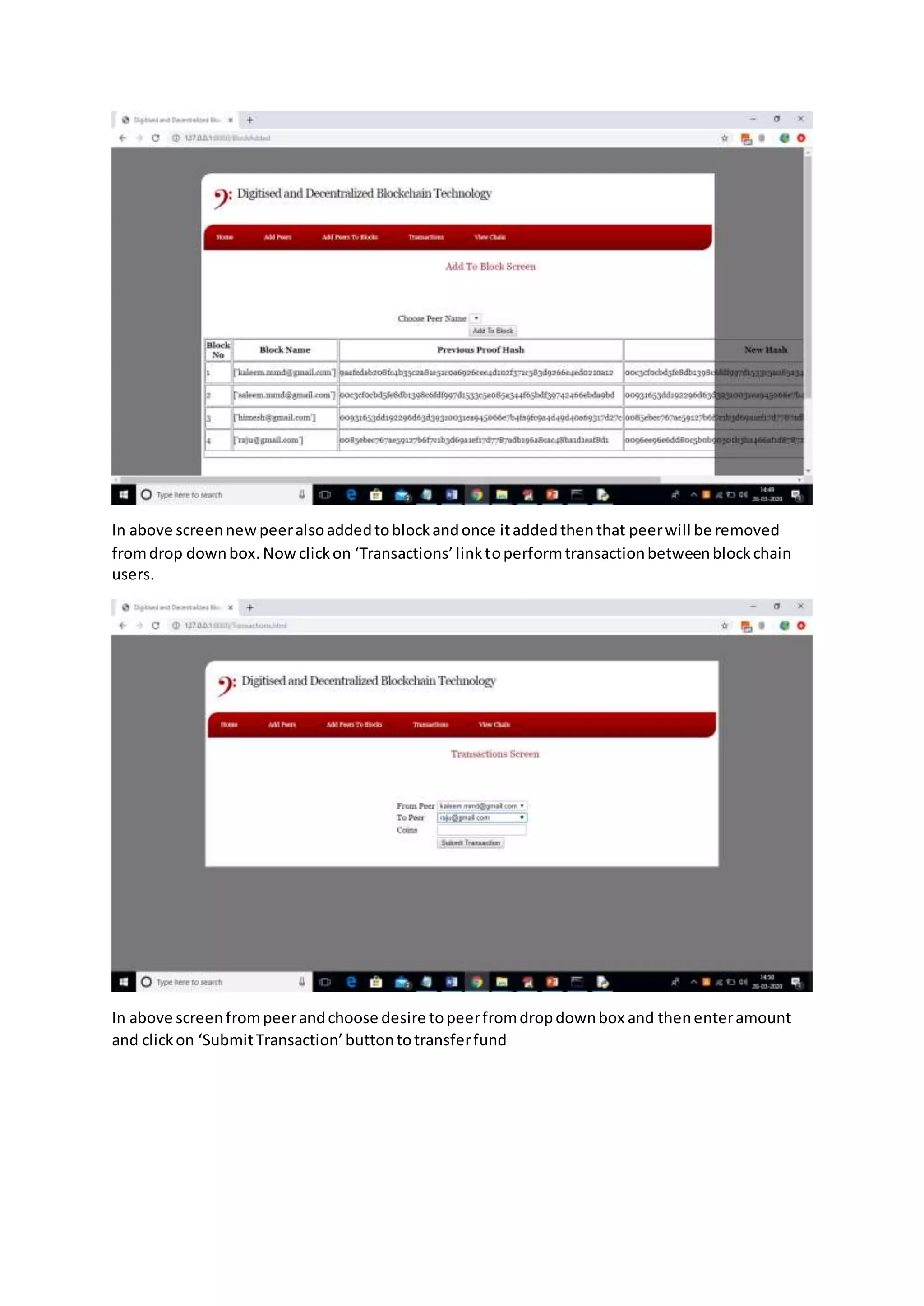 Digitised and Decentralized Block Chain Technology Python Project | DOCX