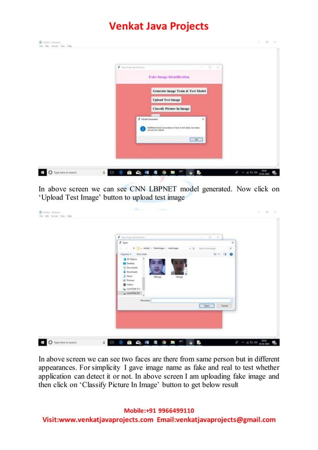 Fake Image Identification Screenshots | DOCX