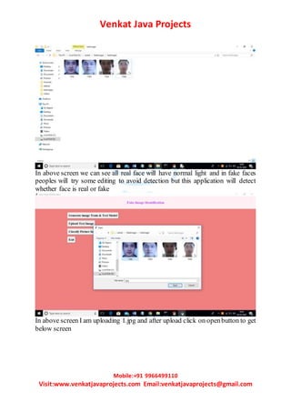 Fake Image Identification Screenshots | DOCX