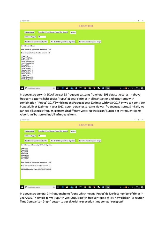 R-ECLAT TOOL Screenshots | DOCX | Technology & Computing