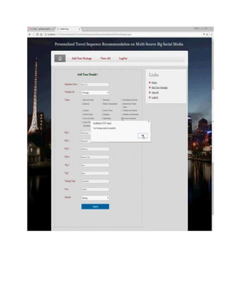 Personalized Travel Sequence Recommendation AbstractScreen shots | PDF