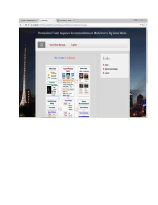 Personalized Travel Sequence Recommendation AbstractScreen shots | PDF