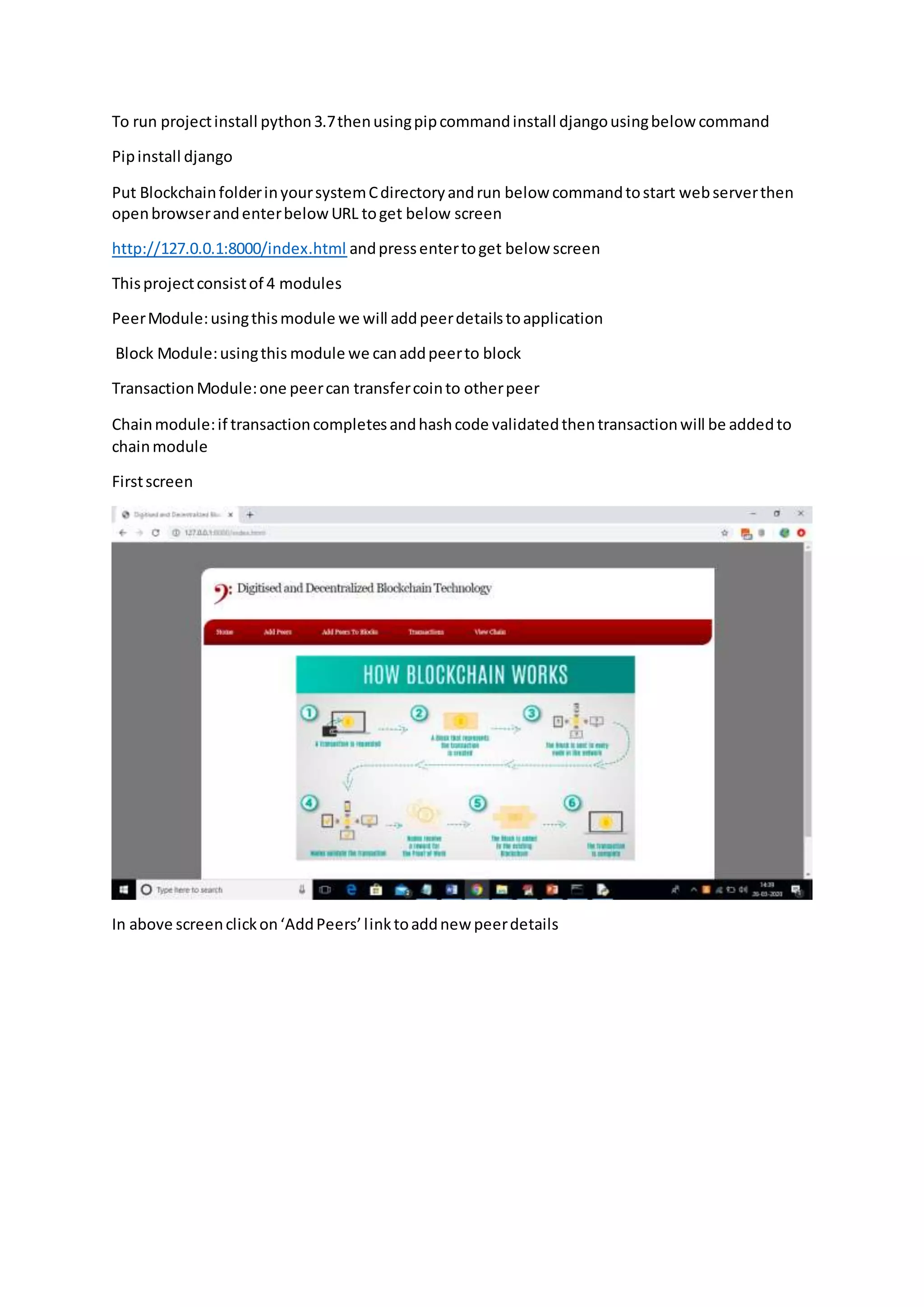 Digitised And Decentralized Blockchain Technology Screenshots Docx