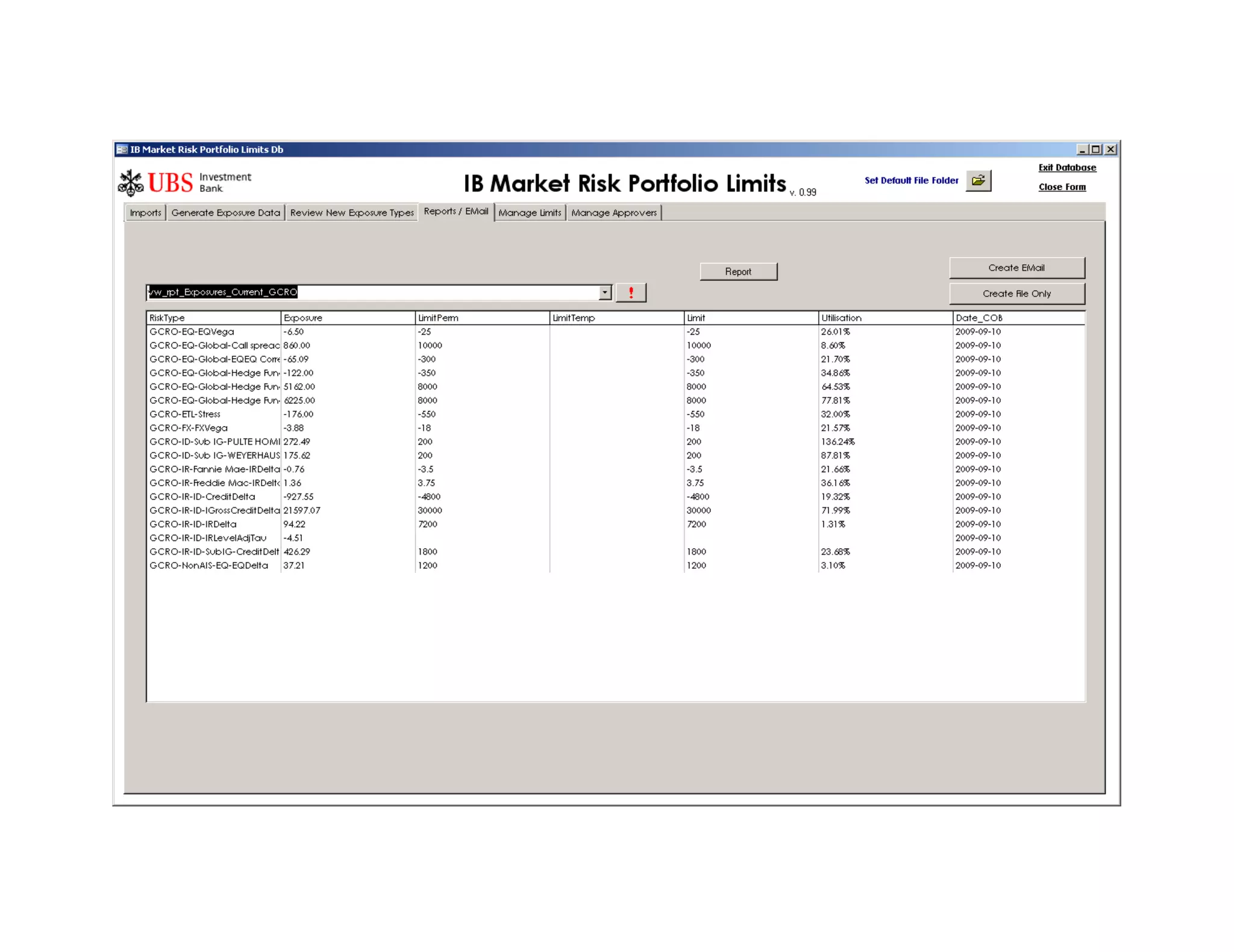 Screenshots - UBS-IB Portfolio Limits Db | DOC