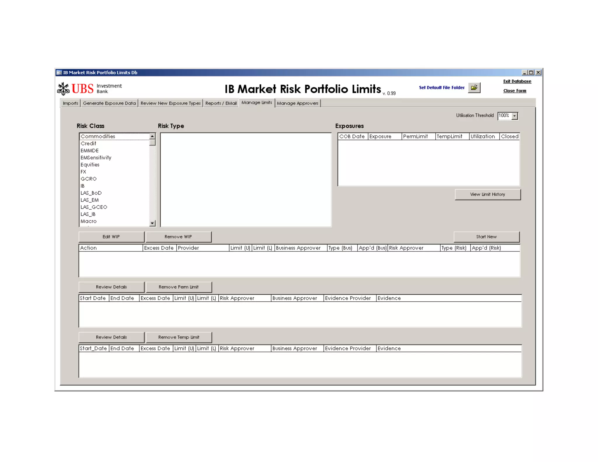 Screenshots - UBS-IB Portfolio Limits Db | PPT