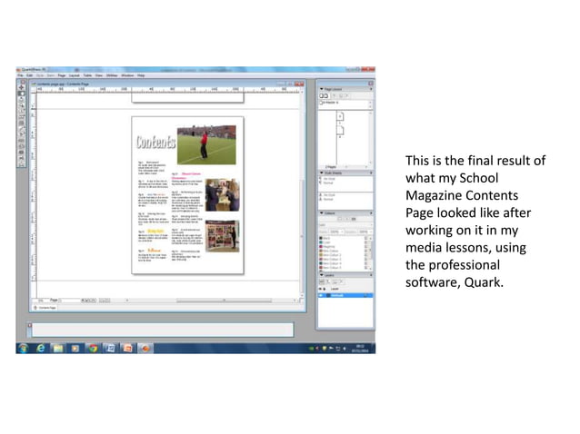 Screenshots of School Magazine Contents Page | PPT