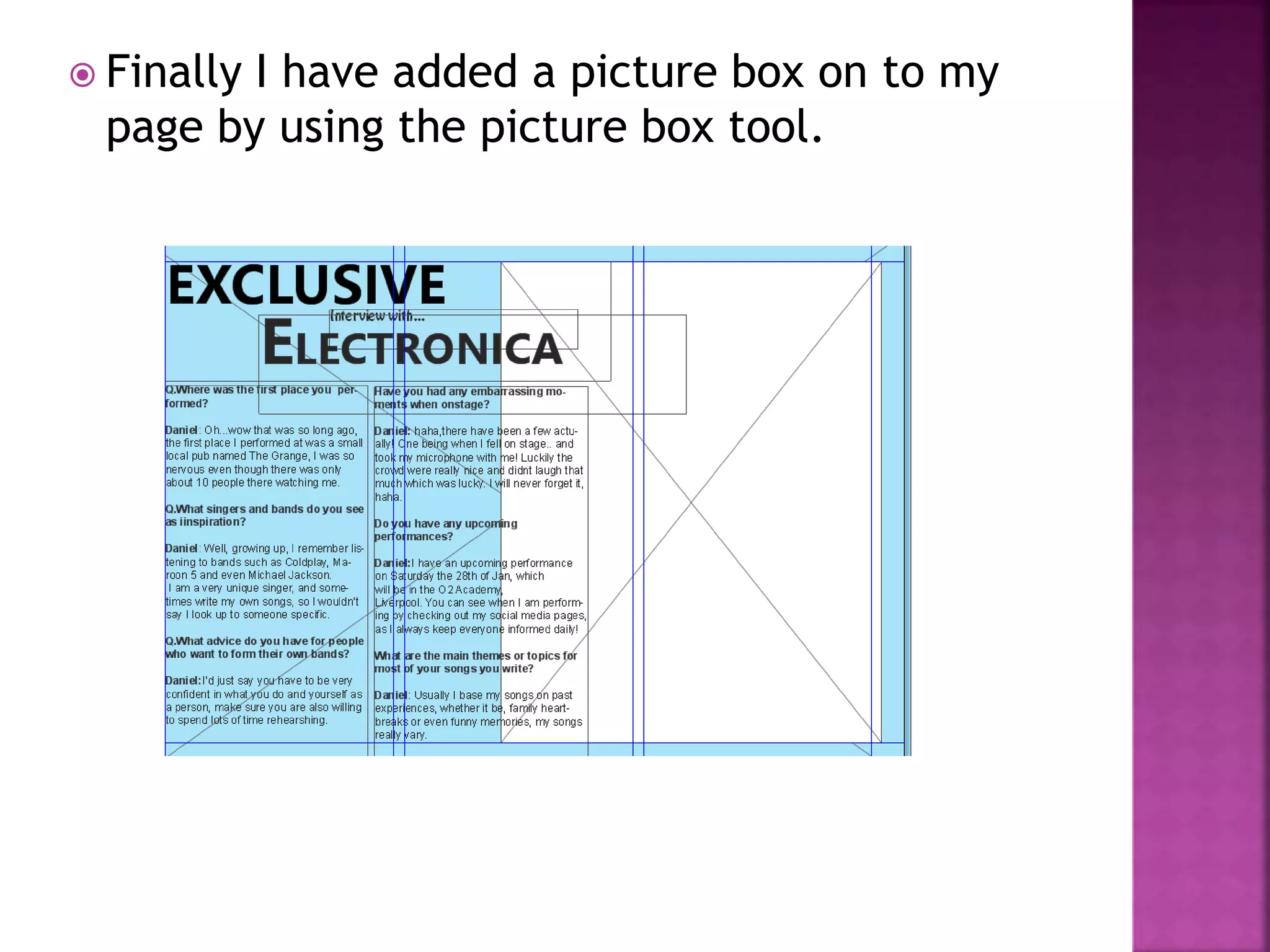 Screenshots of double page spread ( first draft ) | PPT