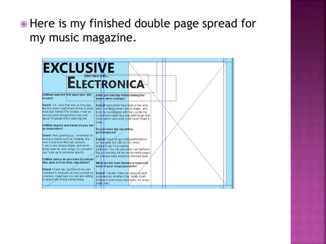 Screenshots of double page spread ( first draft ) | PPT