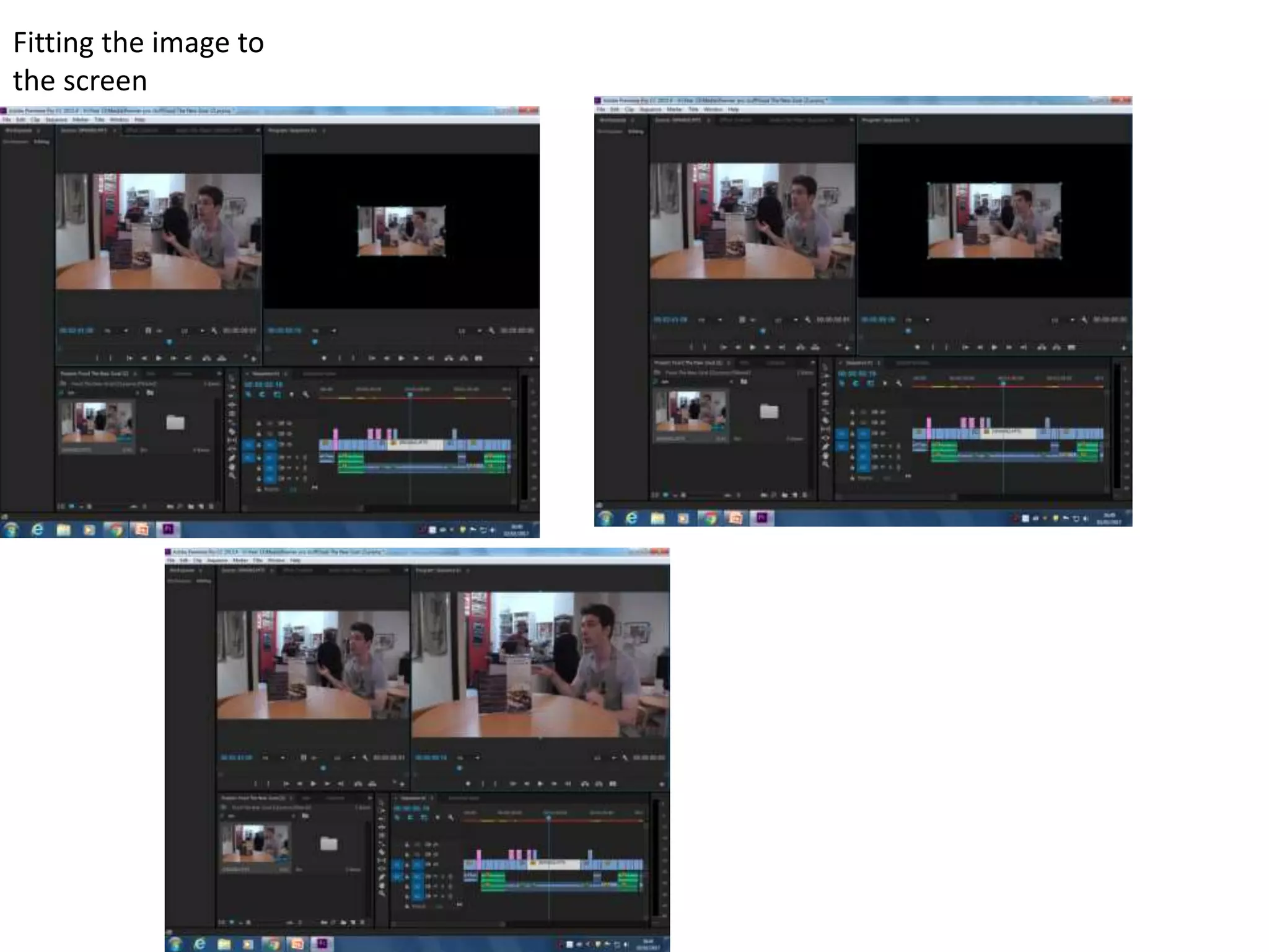 Screenshots of editing the documentary | PPTX