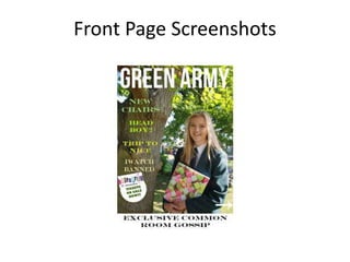 Screenshots of front page and contents page | PPTX