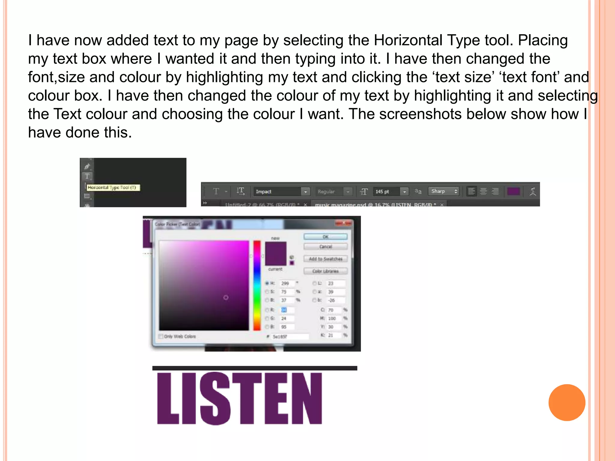 Screenshots of music magazine ( first draft ) | PPT