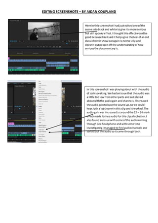 Screenshots of my editing. | PDF