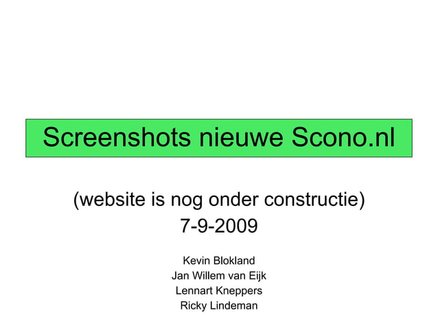 Screenshots nieuwe Scono.nl