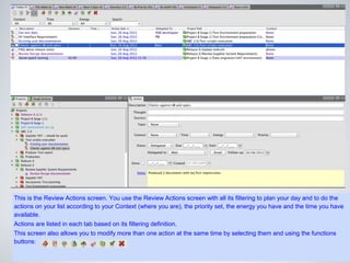 ThinkingRock GTD tool Screenshots tour | PPT | Technology & Computing