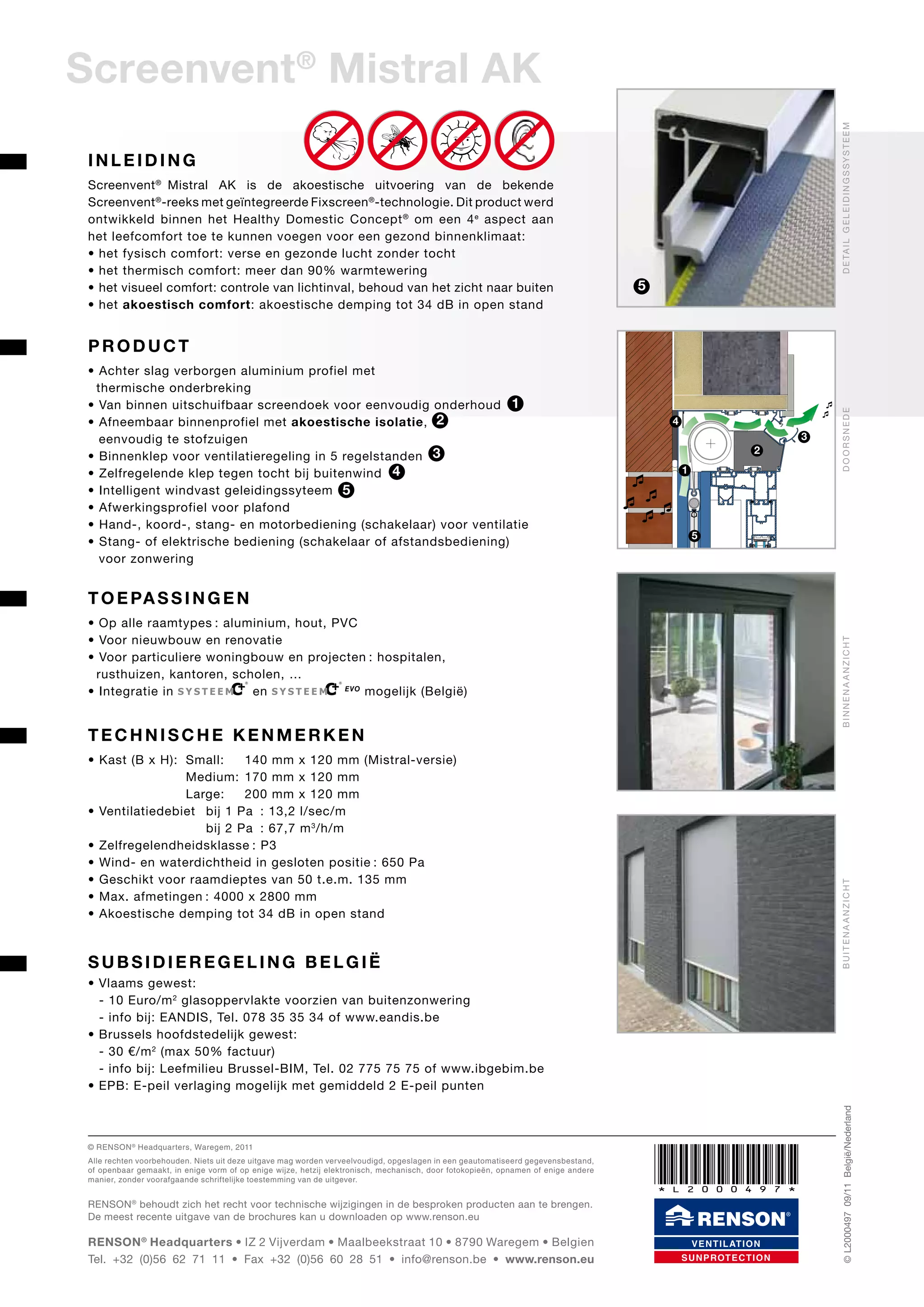 Renson - Screenvent mistral ak | PDF