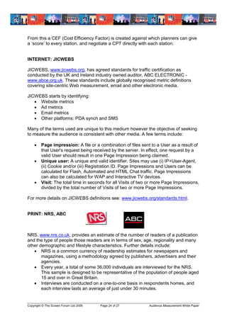 Screen White Paper Audience Measurement | PDF