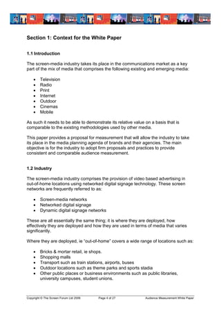 Screen White Paper Audience Measurement | PDF