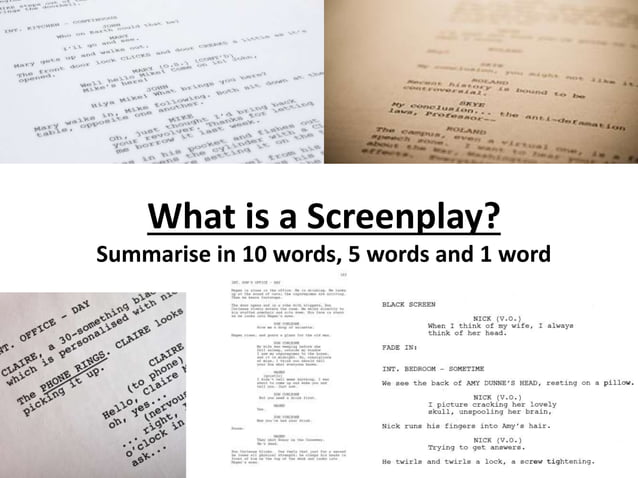 Screenwriting - Lesson 1 - Introduction | PPTX