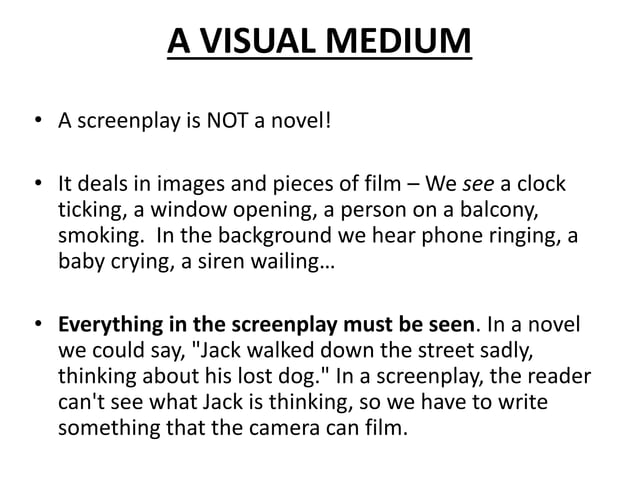 Screenwriting - Lesson 1 - Introduction | PPTX