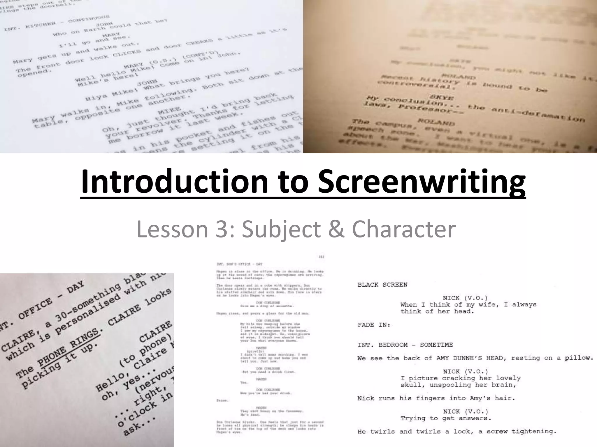 Lesson 3 - Subject & Character | PPTX