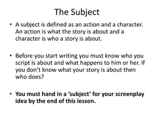 Lesson 3 - Subject & Character | PPTX