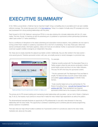 Edelman's Sponsored Content Report | PDF
