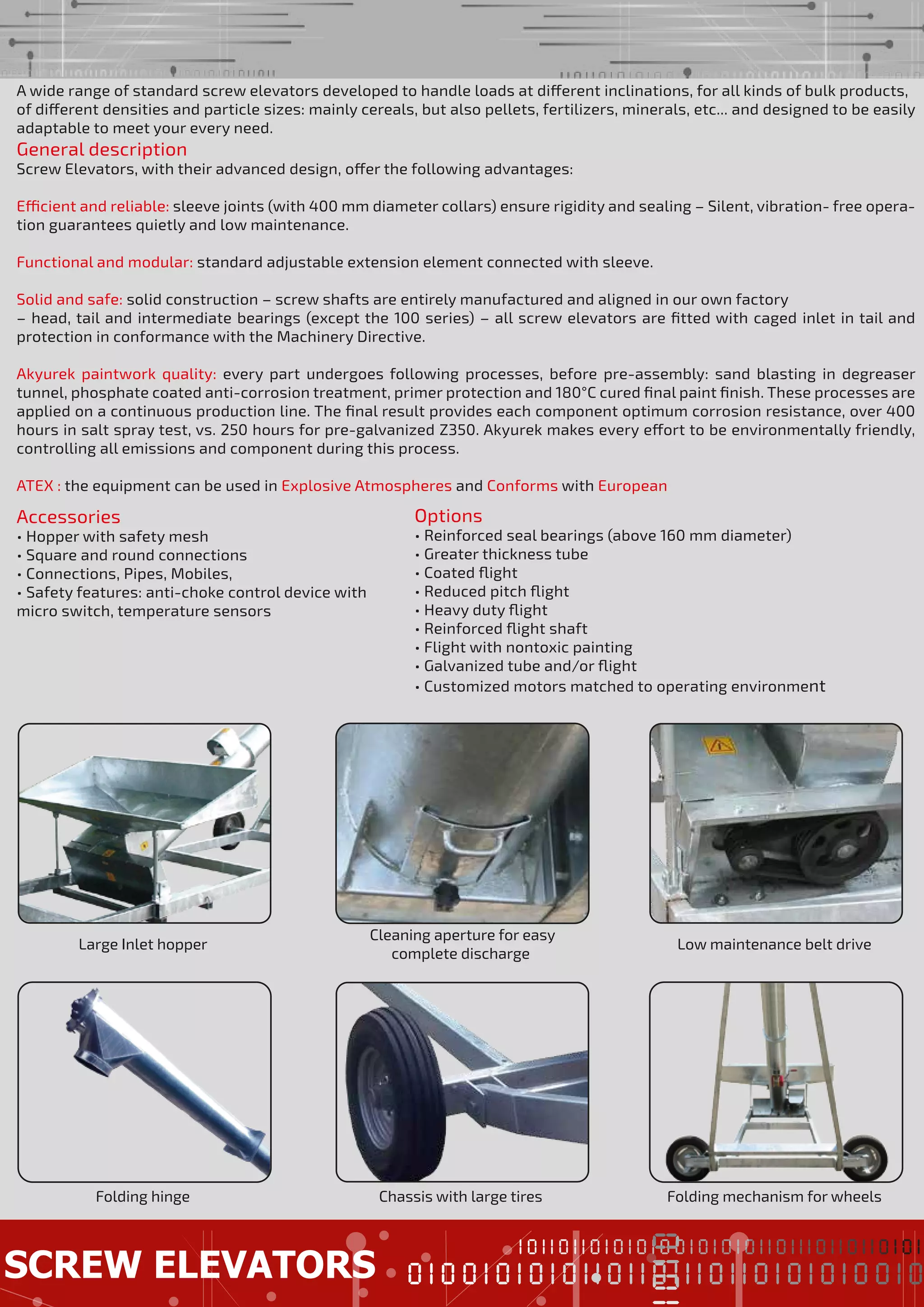 Screw elevator - Akyurek Technology | PDF