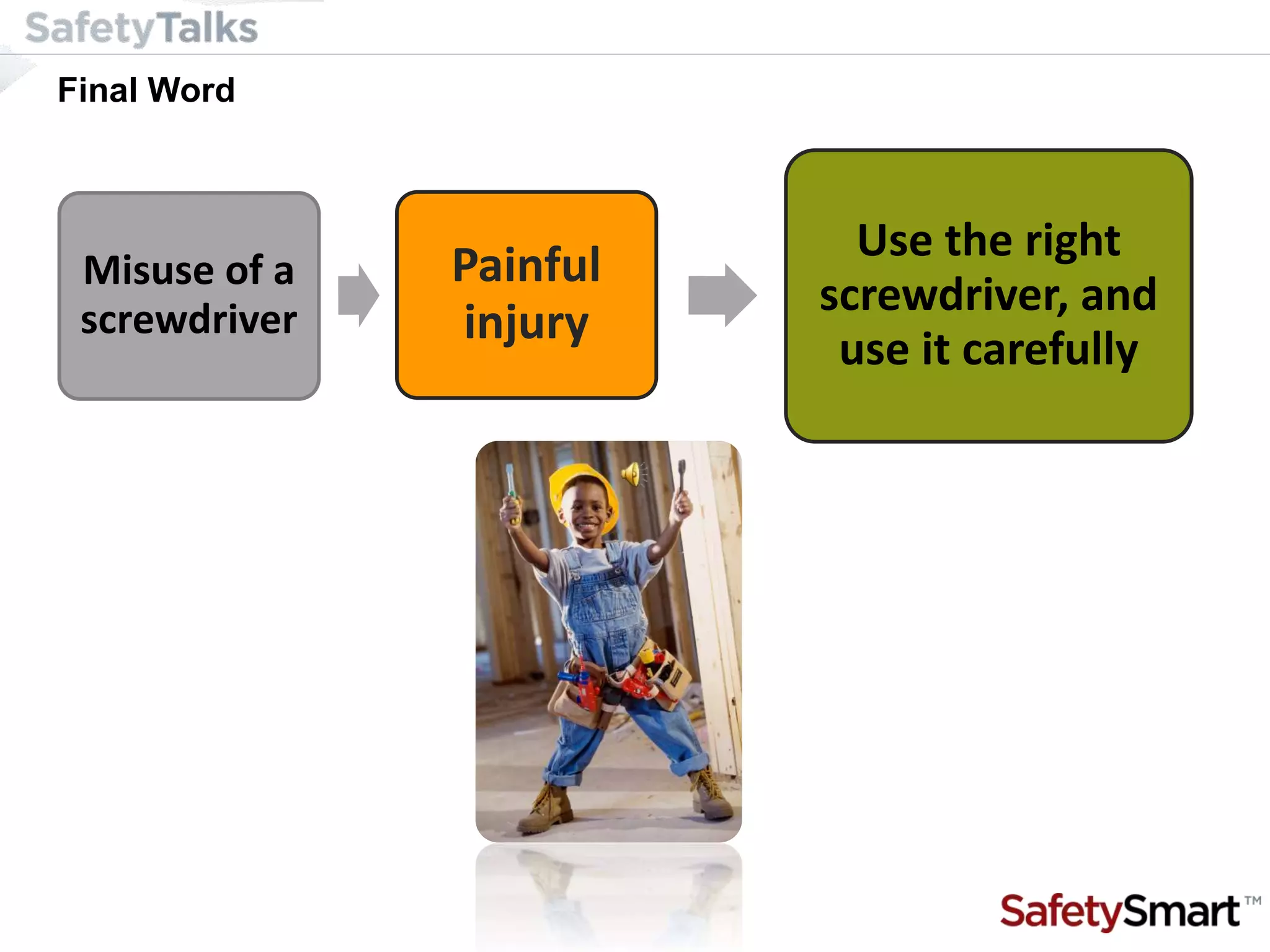 Screwdrivers are big drivers of injuries | PPT