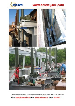 Screw hoist raising lowering sluice gate canal, screw jack lifting gate ...