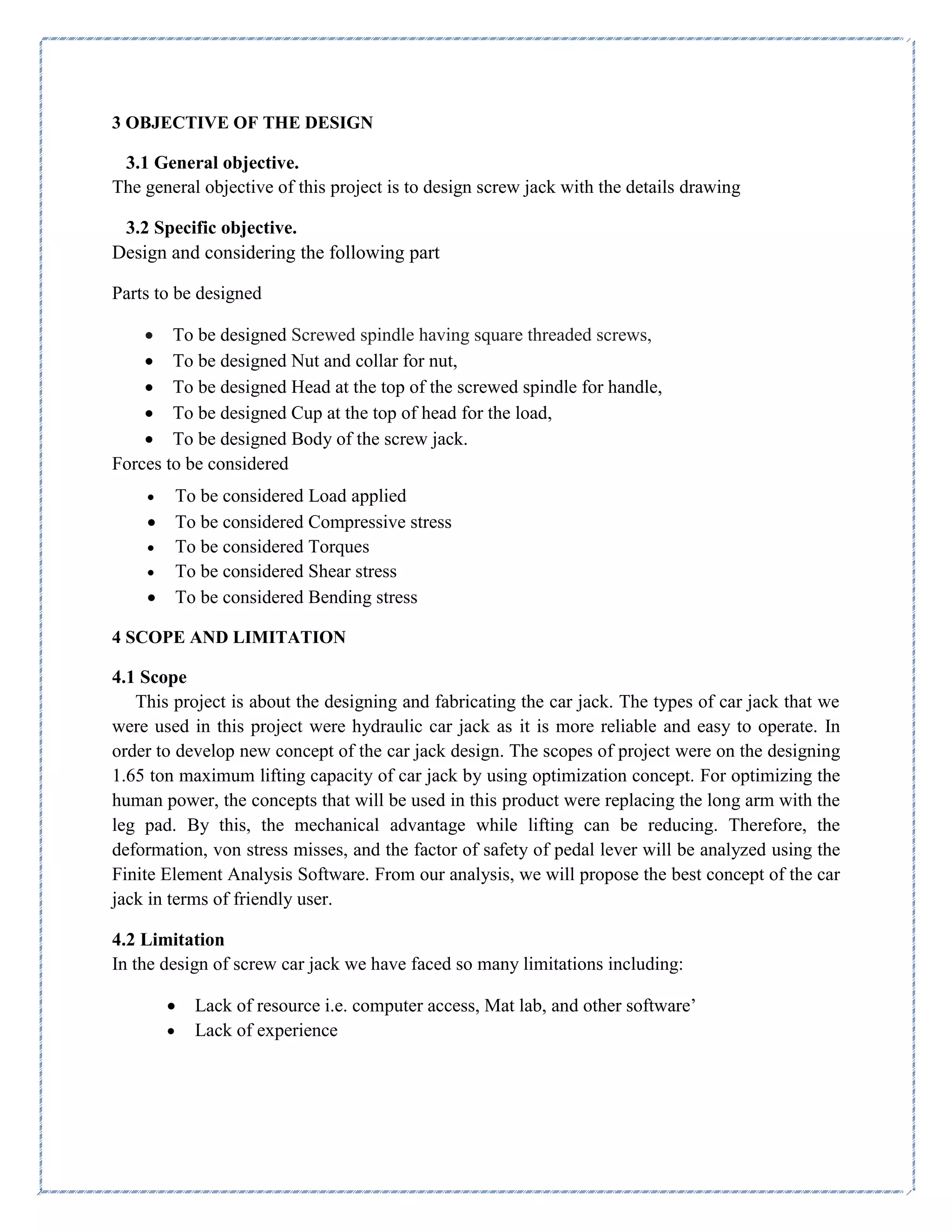 Screw jack project_1 | PDF