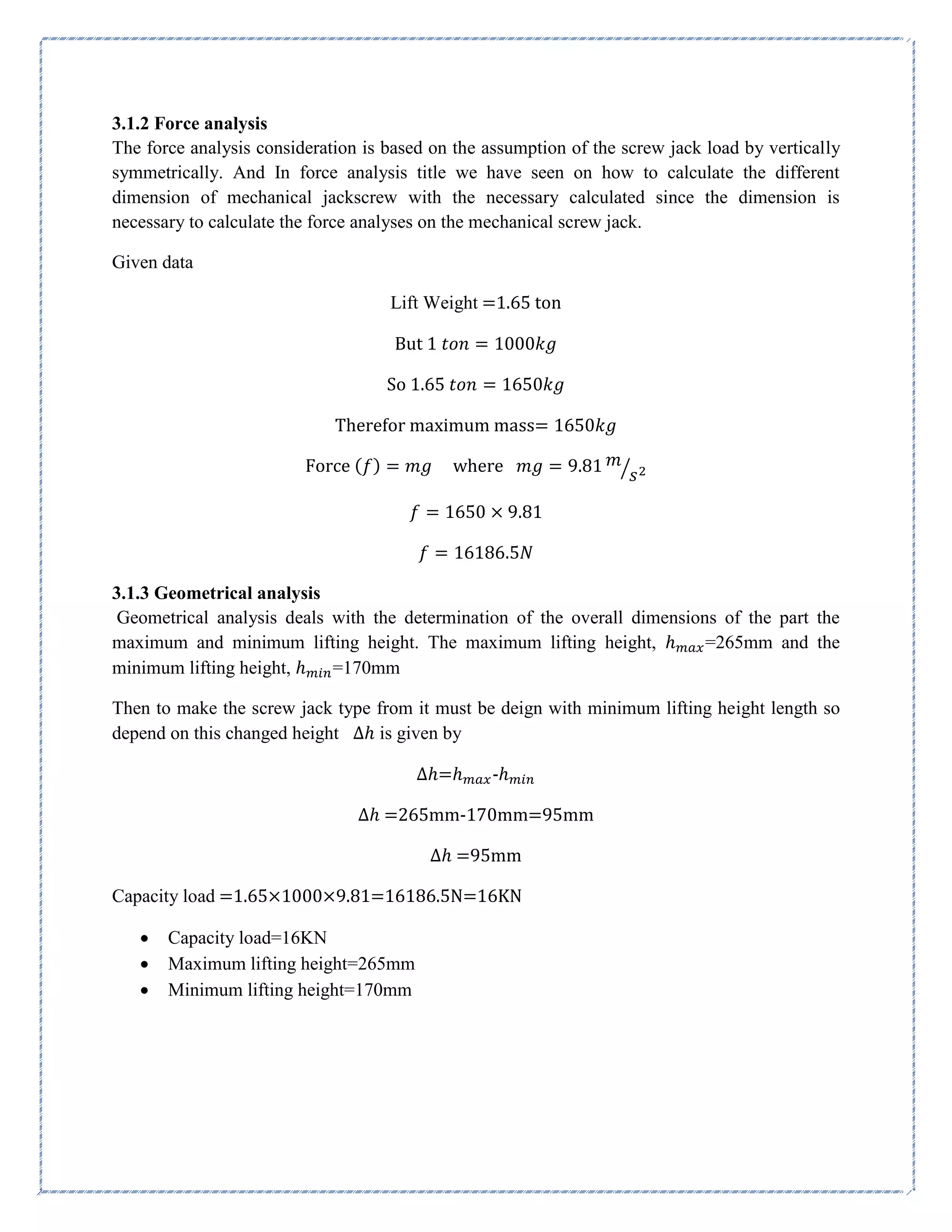 Screw jack project_1 | PDF