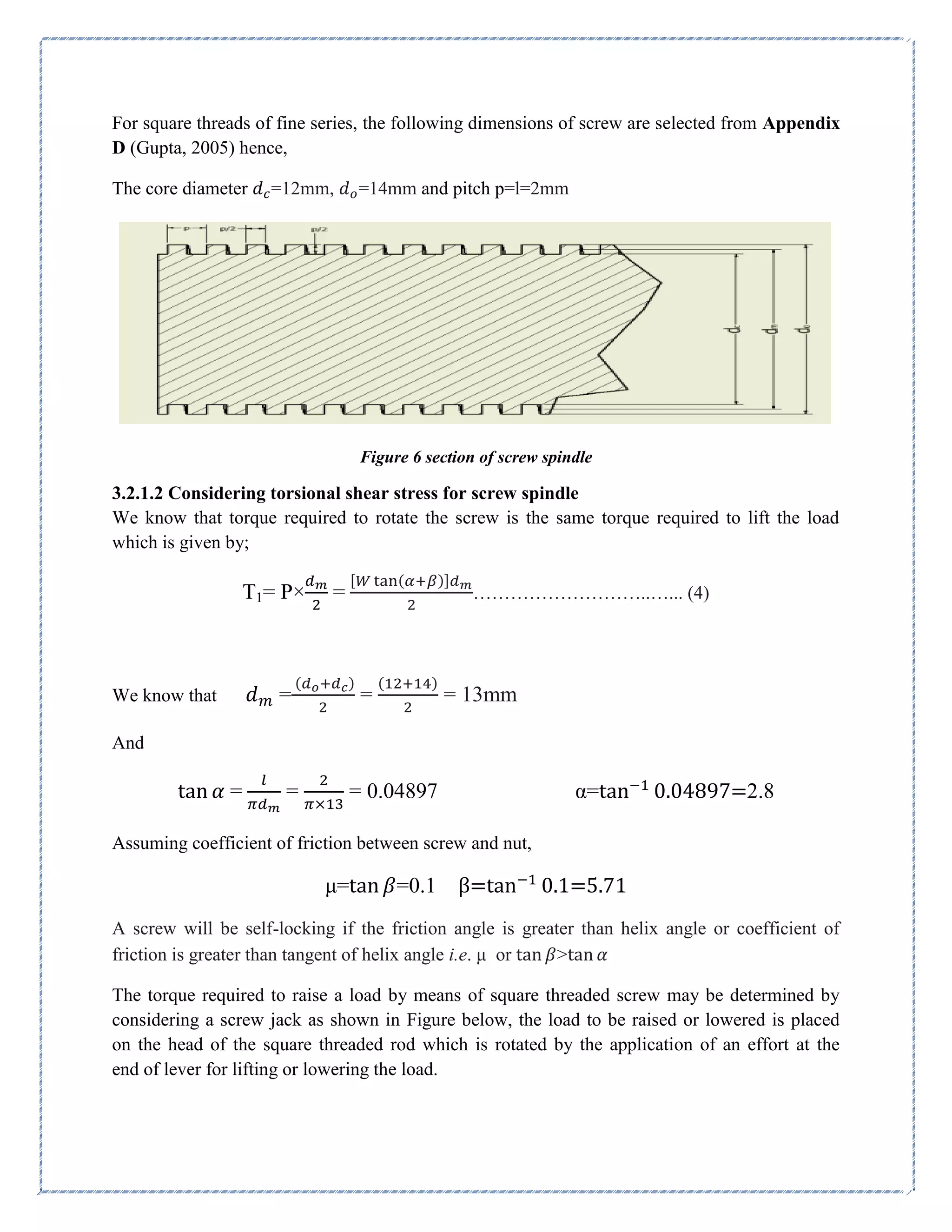 Screw jack project_1 | PDF
