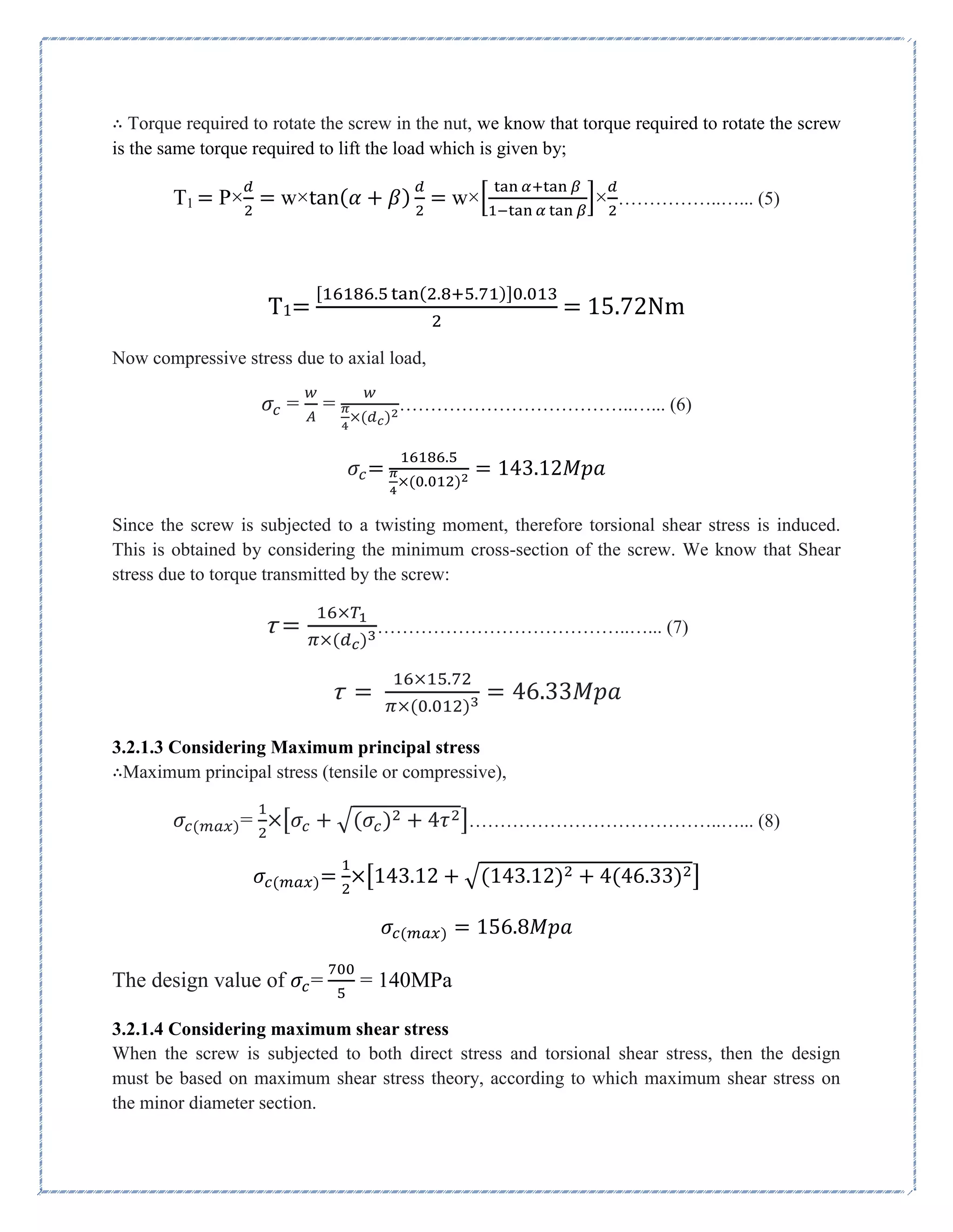 Screw jack project_1 | PDF