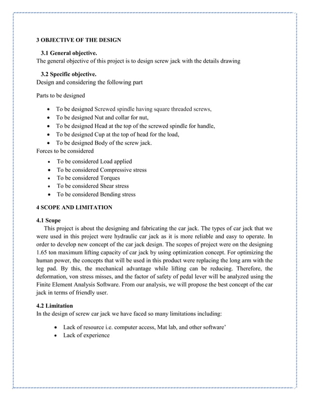 Screw jack project_1 | PDF