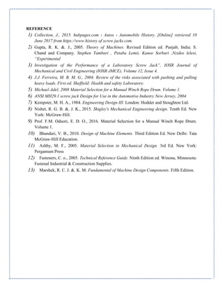 Screw jack project_1 | PDF