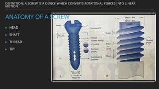 SCREW IN ORTHOPAEDICS SURGERY PRESENTATION.pptx | Bone and Joint ...
