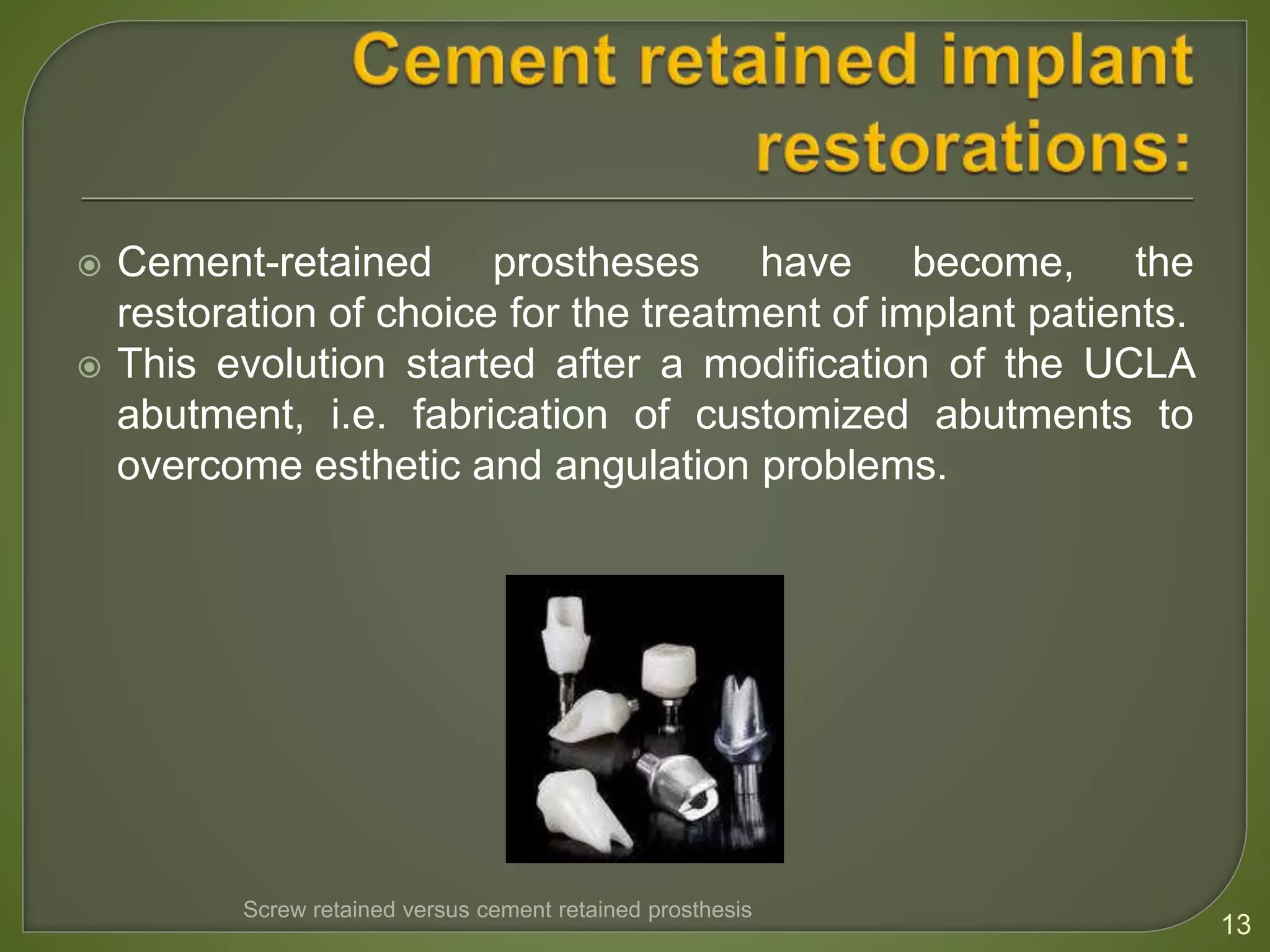 Screw retained vs cement retained prosthesis.pptx