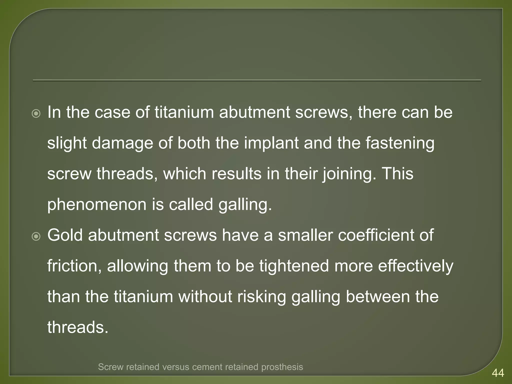 Screw retained vs cement retained prosthesis.pptx