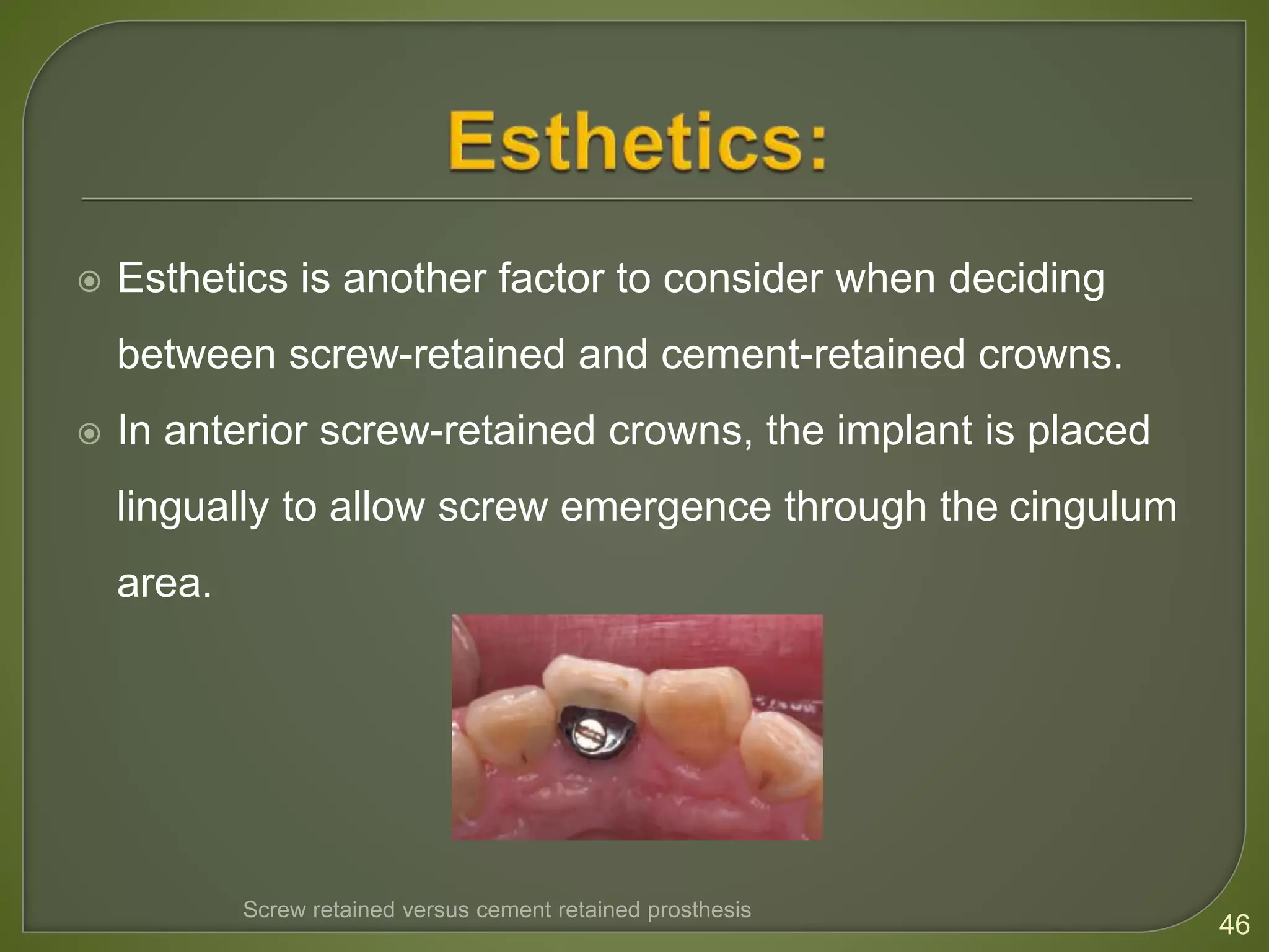 Screw retained vs cement retained prosthesis.pptx